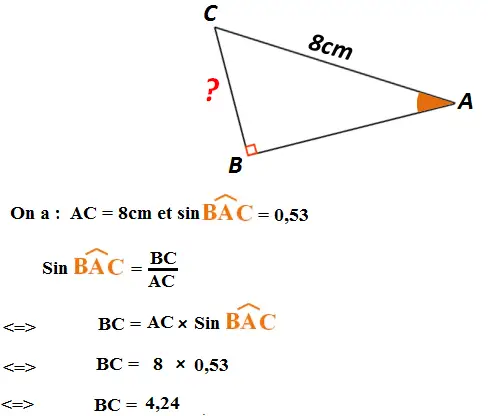 Trigonométrie et Fonctions Réciproques dans un Triangle Rectangle