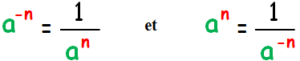 Calcul de puissance d' exposant Positif et Négatif et Déterminer le signe