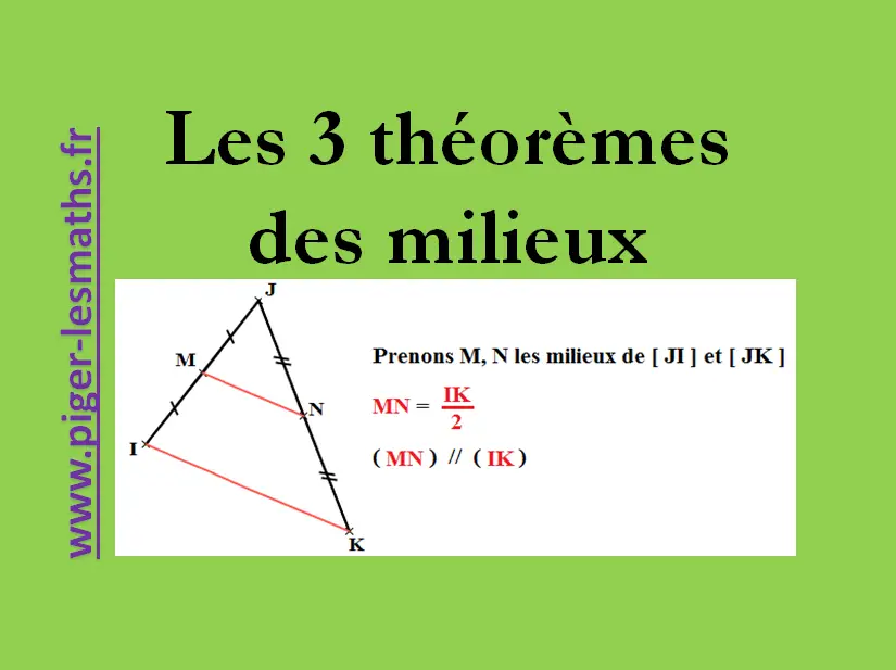 les 3 cas de figure du théorème des milieux - Piger-lesmaths
