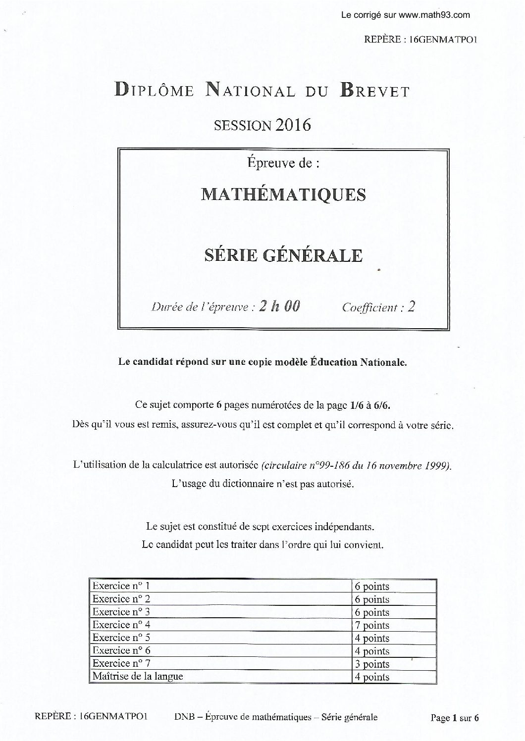 math93 brevet
